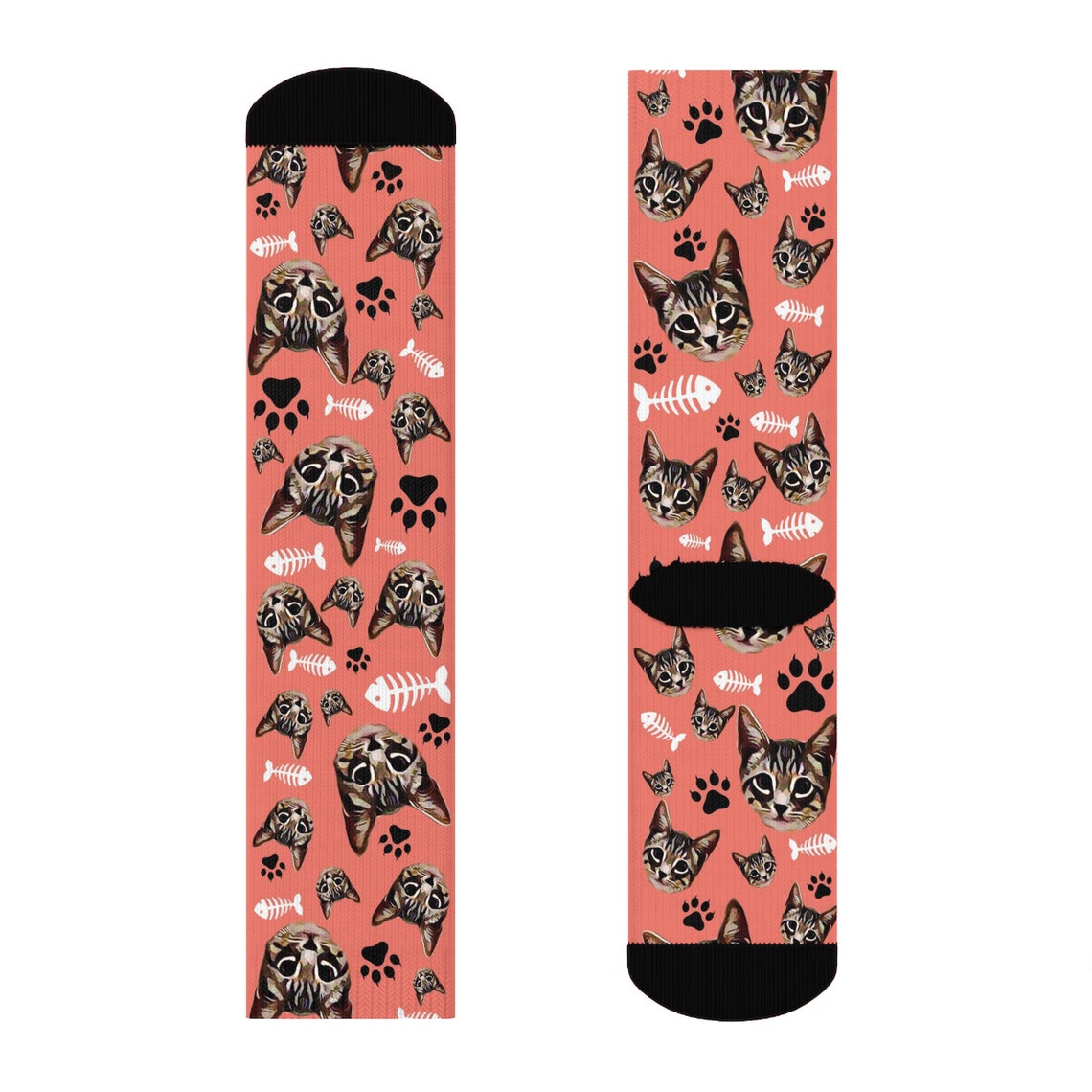Custom Cat Face Socks, Personalized Cat Socks, Cat Mom Socks, Custom ...
