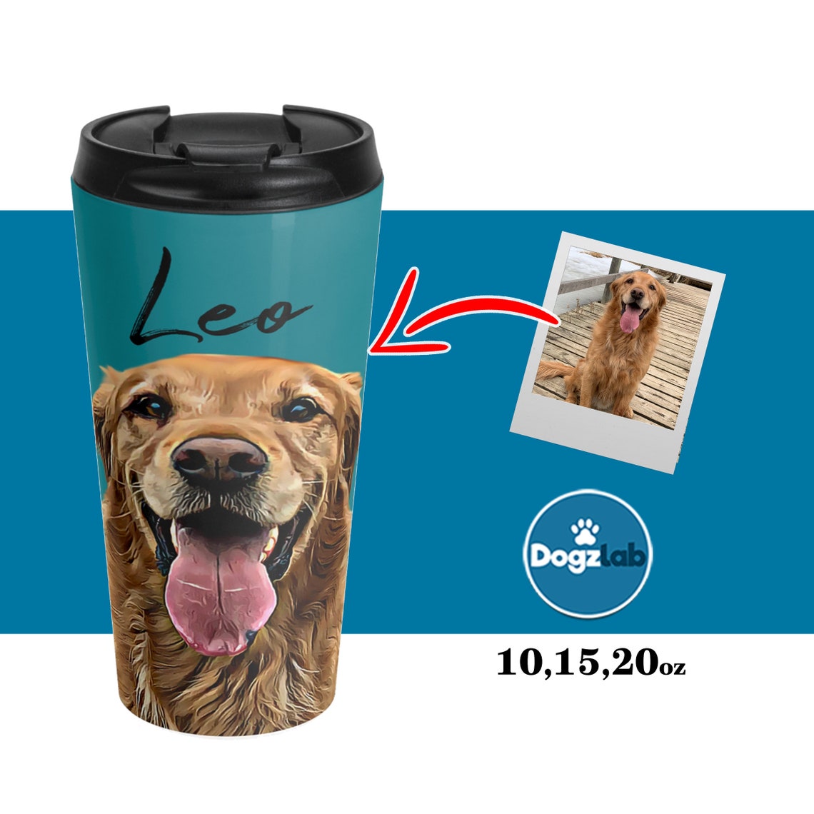 Personalized Pet Travel Mug Dog Tumbler Customized Custom - Etsy