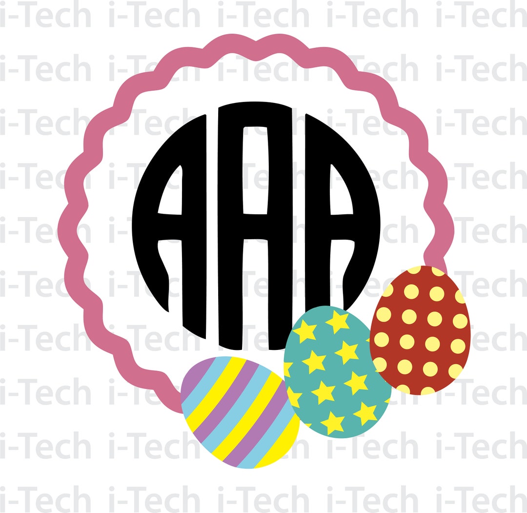 Eggs Monogram SVG, Easter Bunny SVG, Easter Day Cricut, Silhouette Cut ...