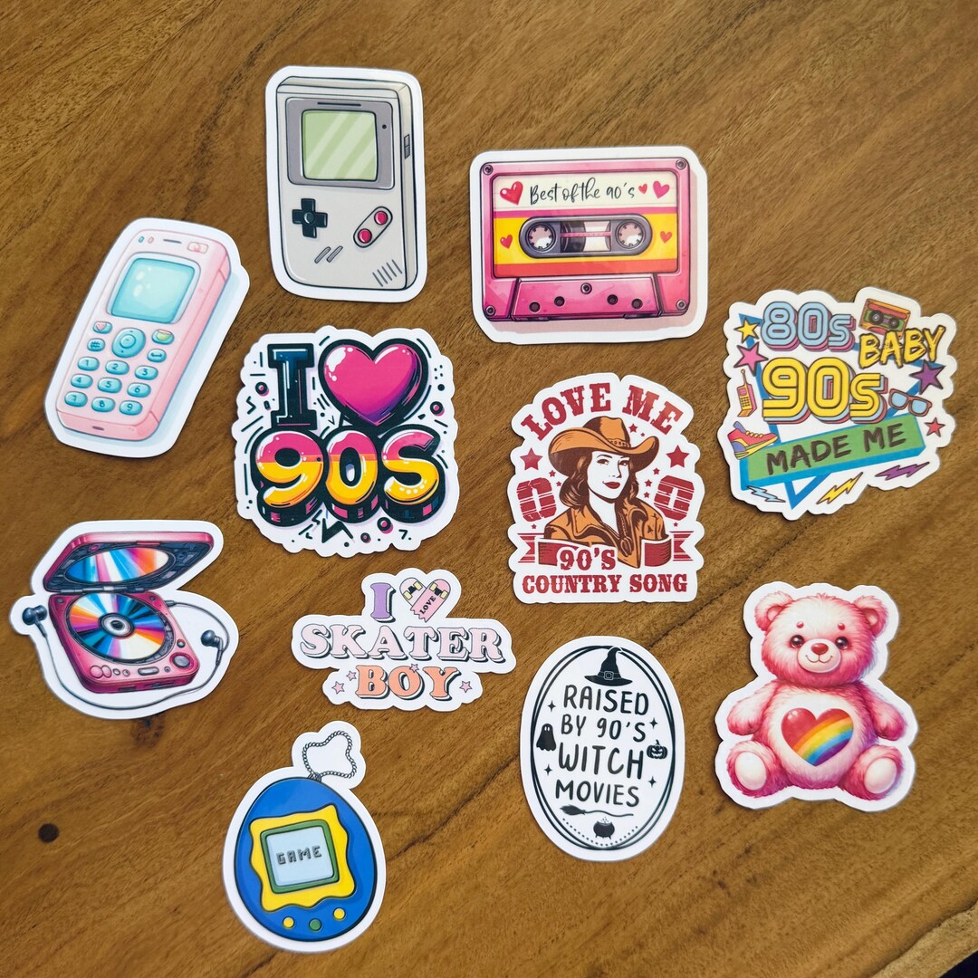 10pc 90s Nostalgia Sticker Bundle: Retro Tech Millennial Gift for ...
