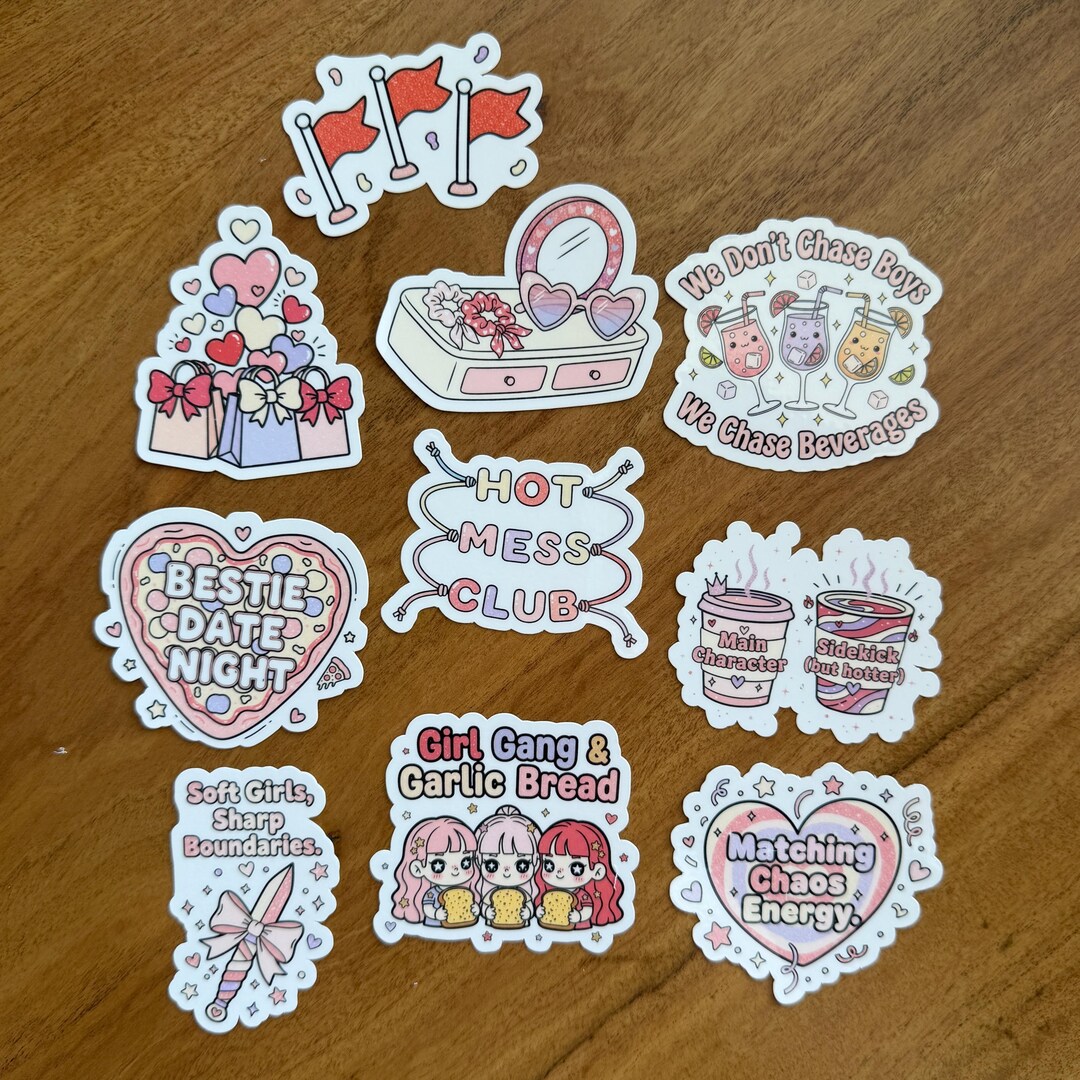 Galentine 10pc Sticker Set: Bestie Gift, Girl Gang, Funny Sassy Friend ...