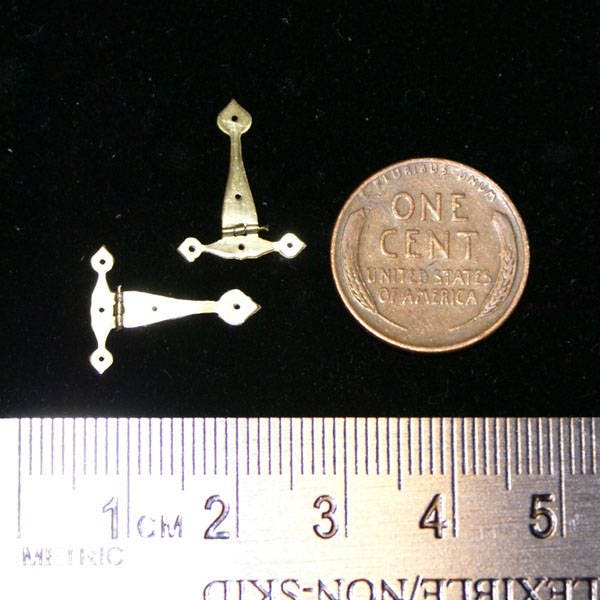 CL-08 Dollhouse Miniature Brass Hinges in 1:12 Scale Classic Colonial ...
