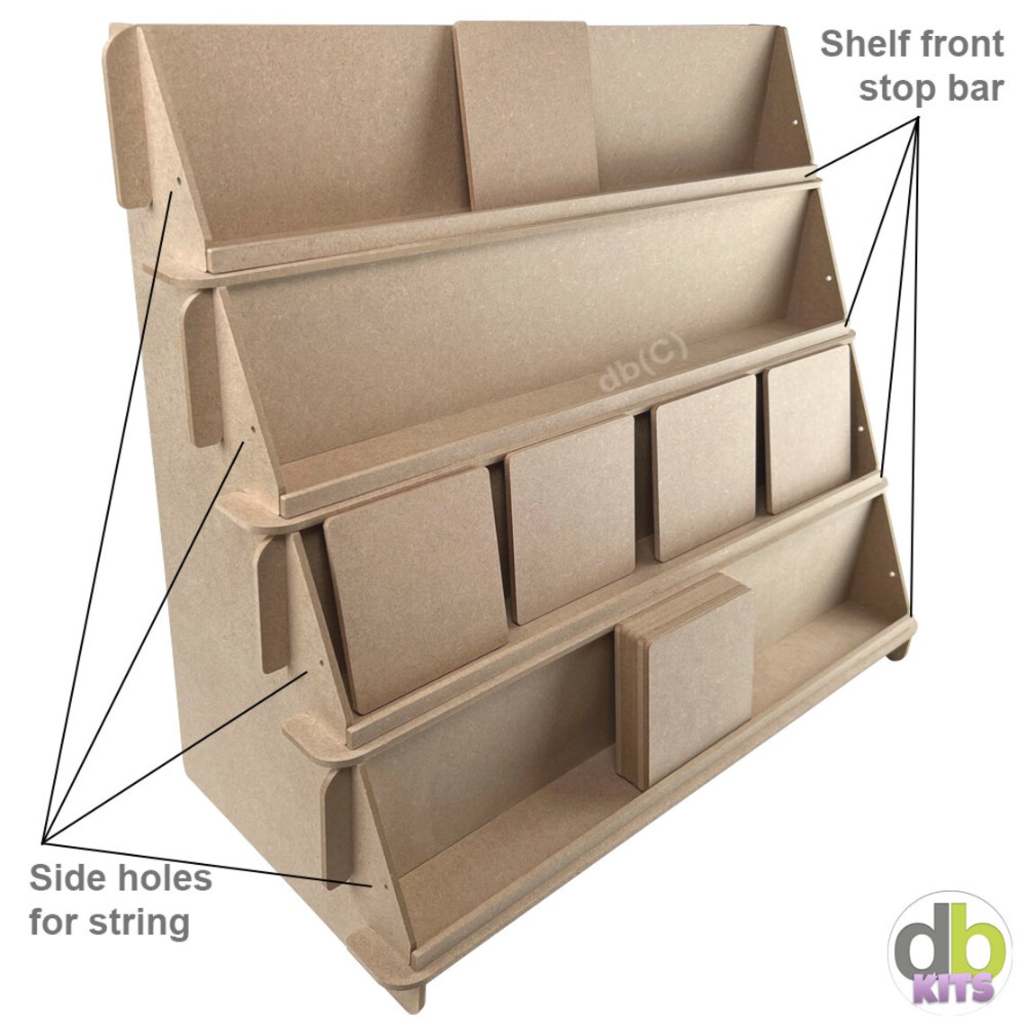 4 Tiered Wooden Craft FAIR Point of Sale Card DISPLAY STAND - Etsy