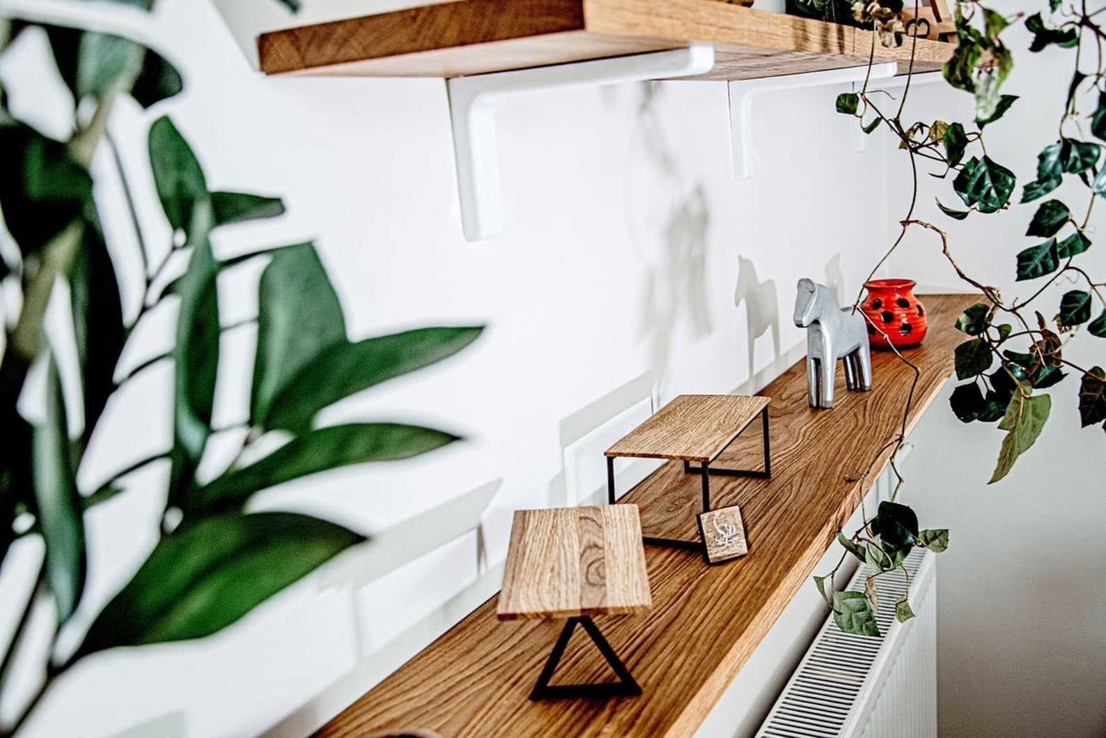 Wooden Bookshelf, Wall Shelf, Bookshelf on a Wall, Shelf Oak Wood With ...