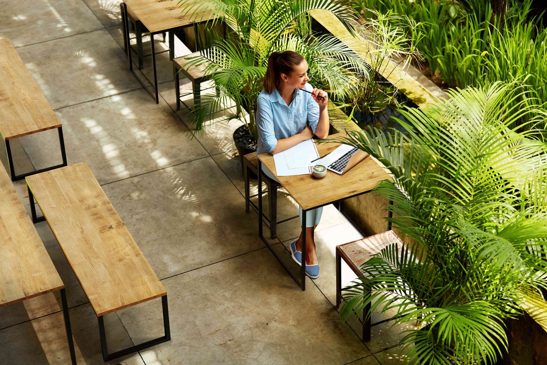 Small Square Dining Table Wood Table Solid Oak Wood Steel Frame ...