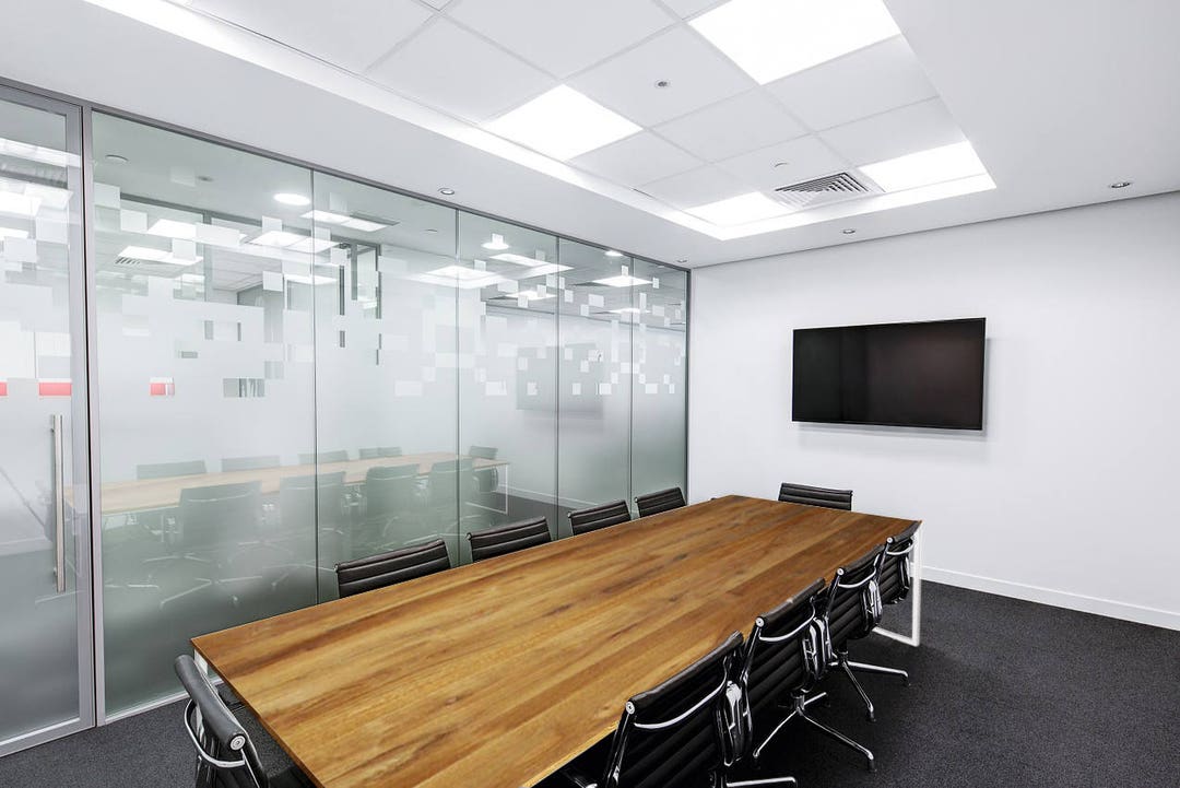 Solid Oak Conference Wood Table for 8-10 People. White Steel Frame ...