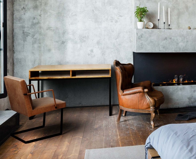 Wooden Desk With 2 Cubby Shelves. Oak Writing Desk. Oak Table Top ...