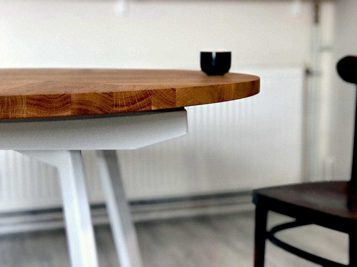 Extendable/nonextendable Round Dining Table, Oak Scandinavian Table ...