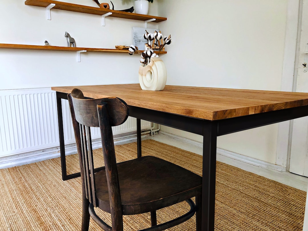 Extendable Modern Dining Table, Industrial Black Frame Table, Loft ...