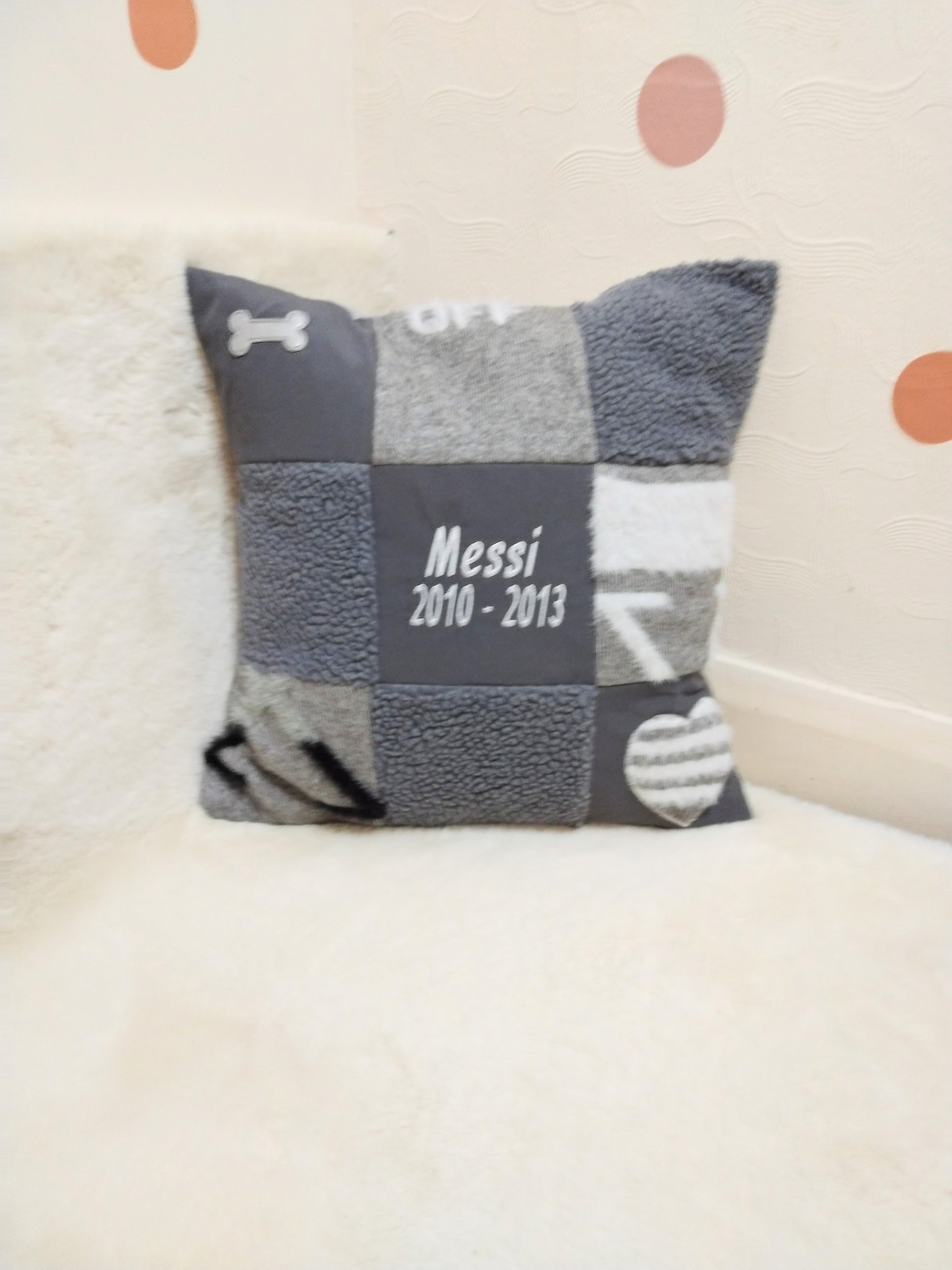 Dog Memory Pillow, Personalised Patchwork Pillow, Loved Ones, Pets ...