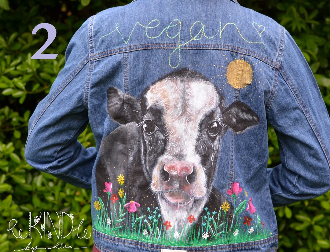 CUSTOM MADE Hand Painted Upcycled Vegan Jacket/ Custom Jacket Made to ...