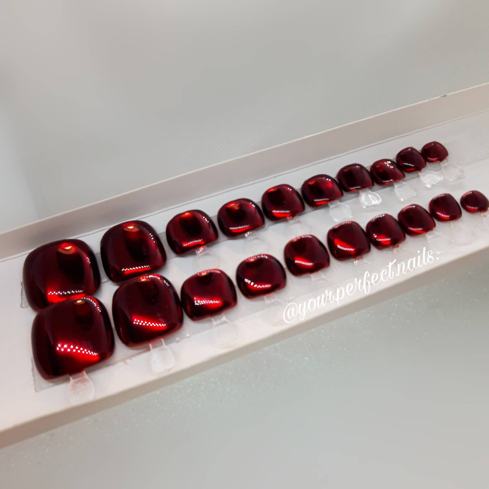 Press on Toe Nails - "red Wine" - READY TO SHIP | Press on Toe | Toe ...