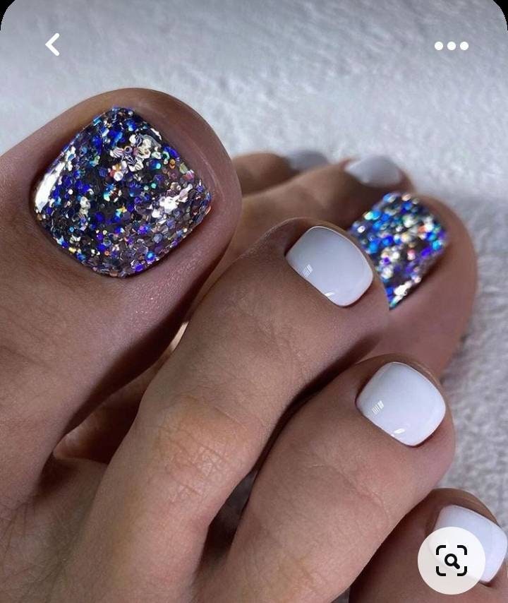 Press on Nails Toe shimmering Ice READY TO - Etsy