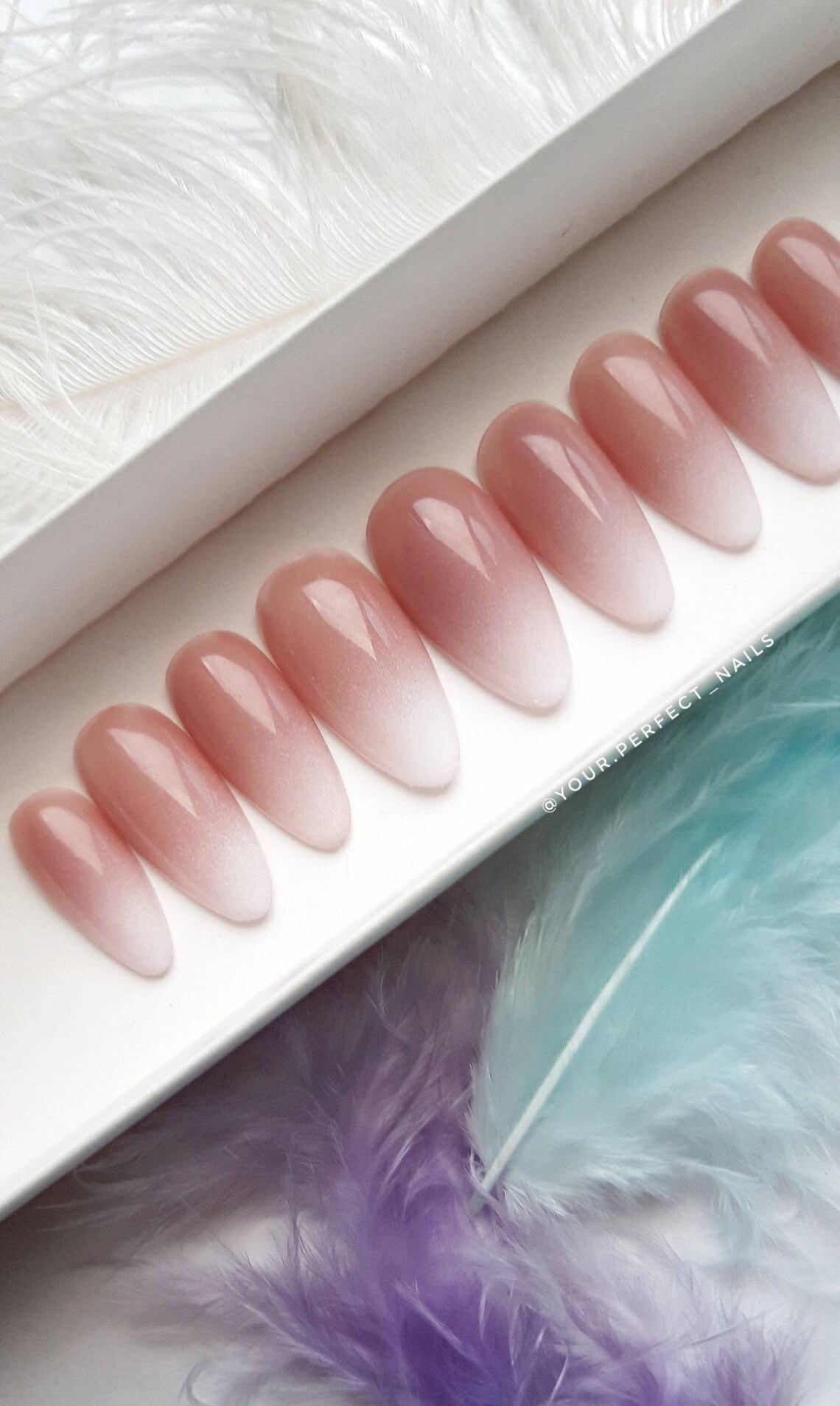 Press on Nails Gradient False Nails Short Press on Nails - Etsy