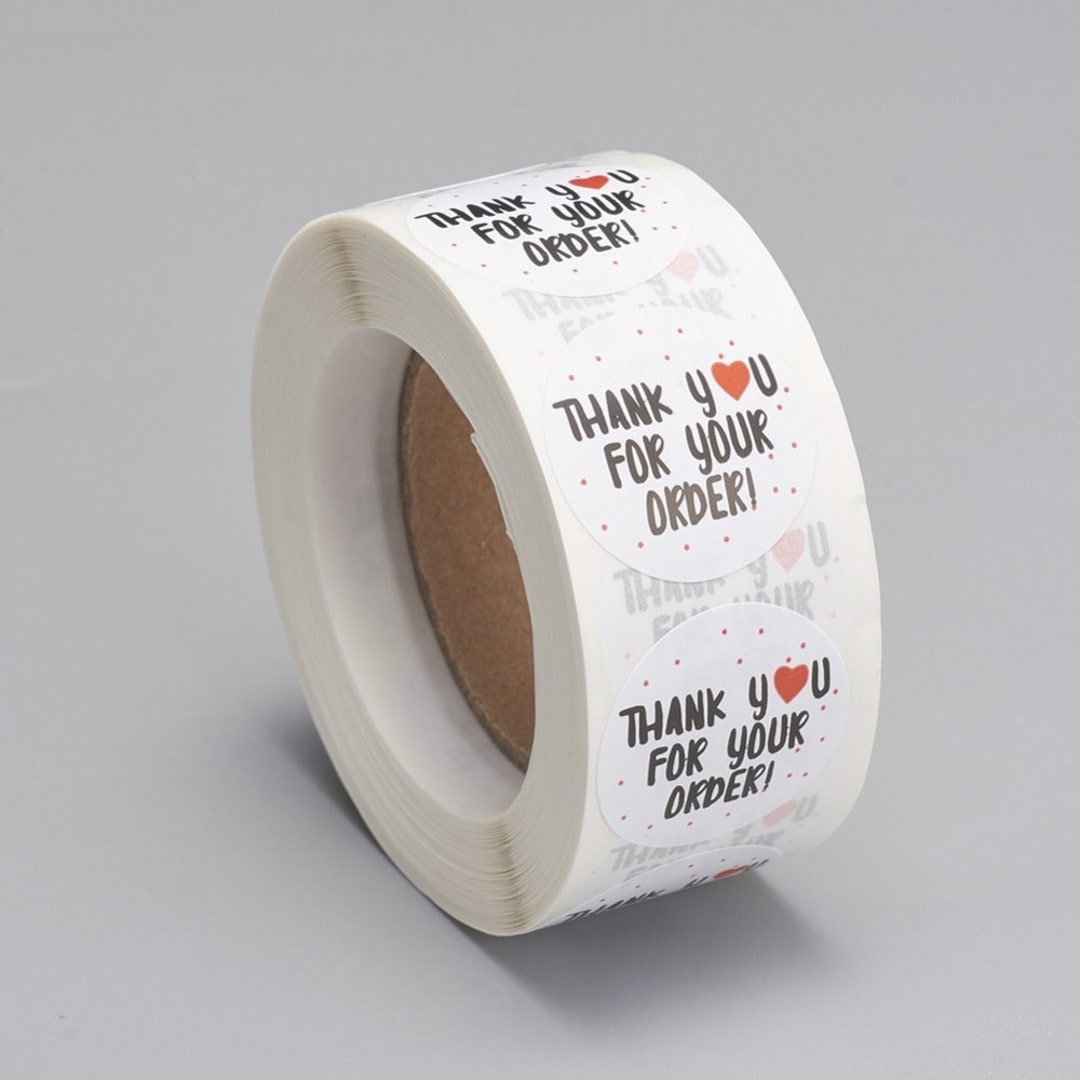 Thank You for Your Order Stickers, Adhesive Labels, 25mm Round, 500 Pcs ...