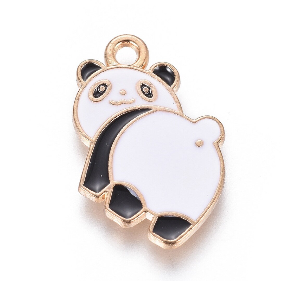 10 Enamel Panda Bear Charms 18mm - Etsy