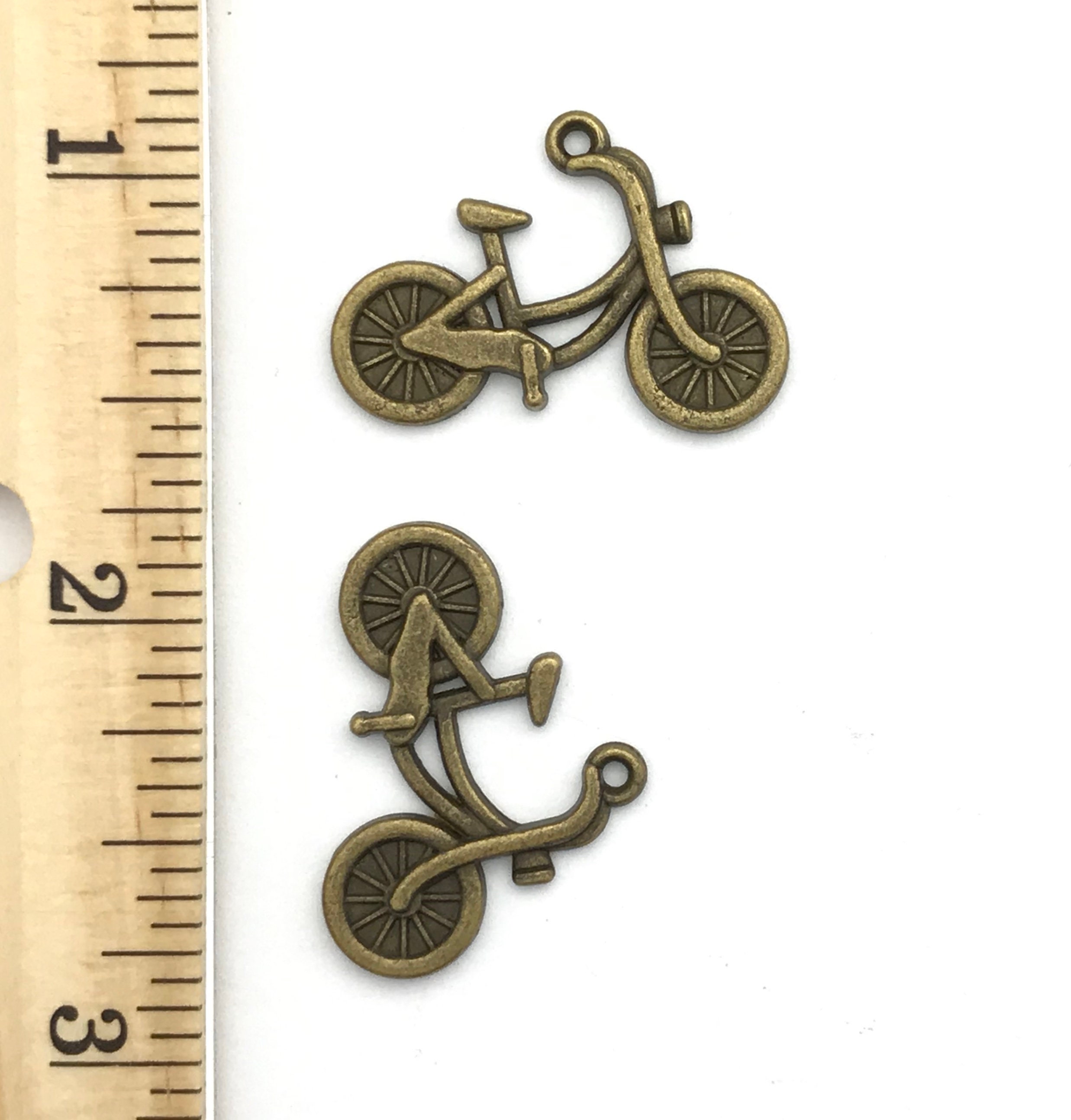 10 Antiqued Bronze Bike Charms 25 X 18mm - Etsy