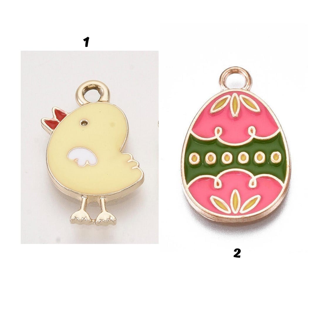 10 Enamel Chicken or Egg Charms 20x13mm, Easter - Etsy