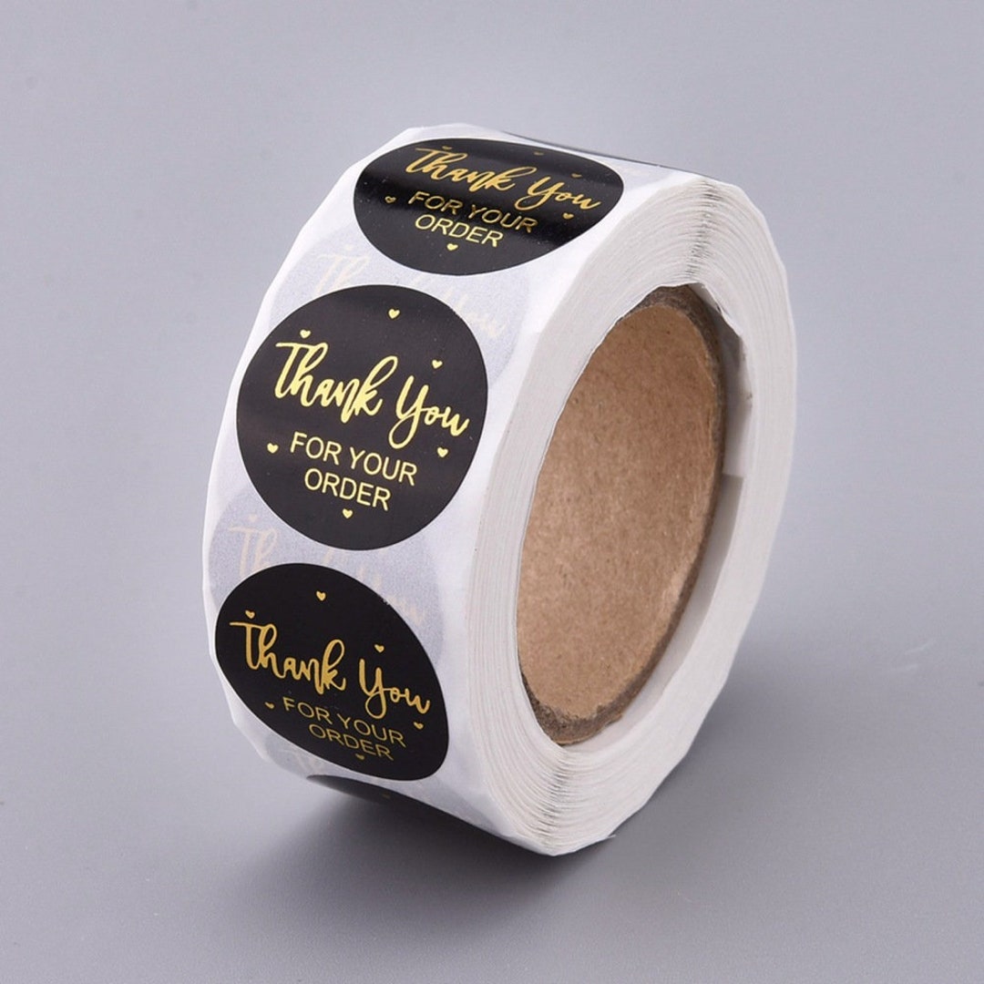 Thank You for Your Order Stickers, Adhesive Labels, 25mm Round, 500 Pcs ...