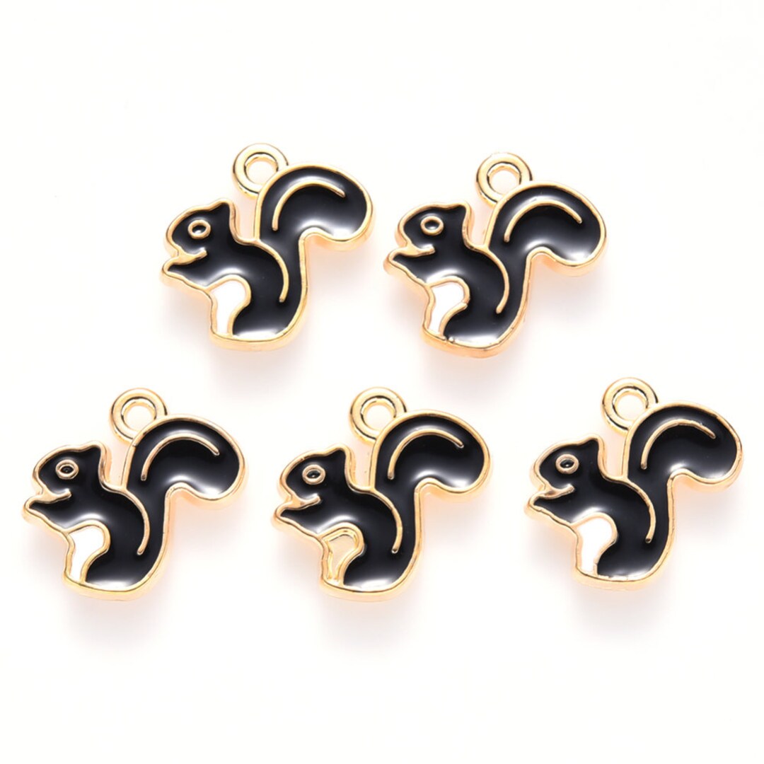 10 Enamel Squirrel Charms 13 X 15mm - Etsy