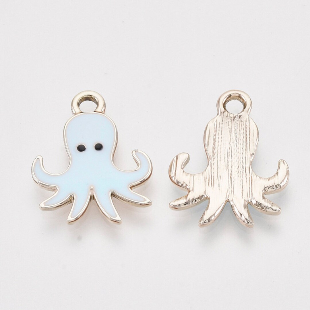 10 Enamel Octopus Charms 20x16mm - Etsy