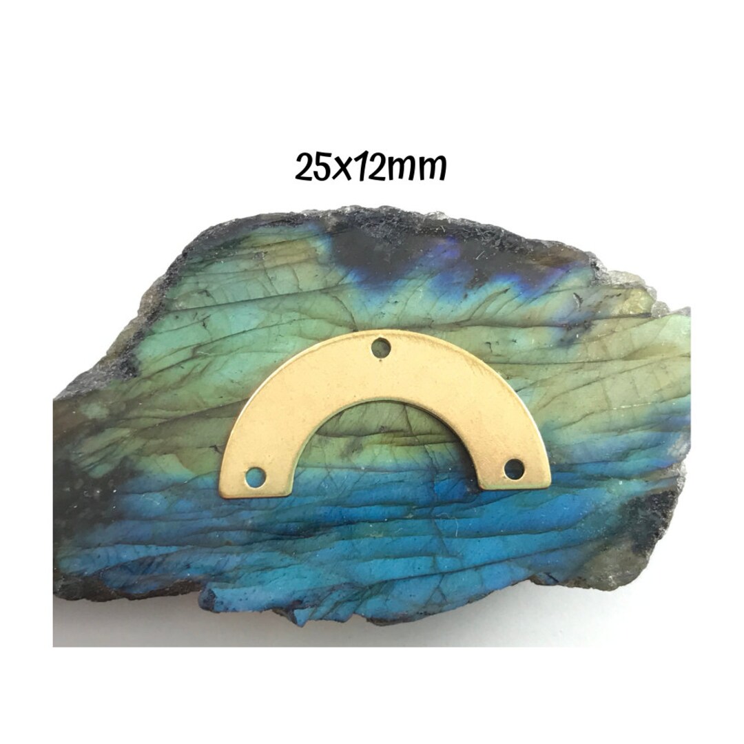 20 Brass Half Circle Connector 24x12mm or 19x10mm - Etsy