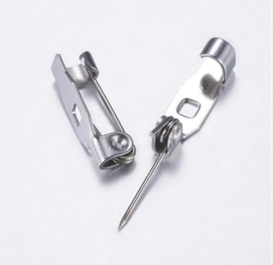 25 Platinum Brooch Back Bar Finding 15 X 5mm - Etsy