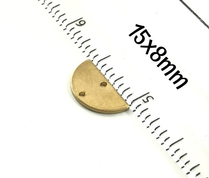 20 Brass Half Circle Connector Charm 15x8mm, Link - Etsy
