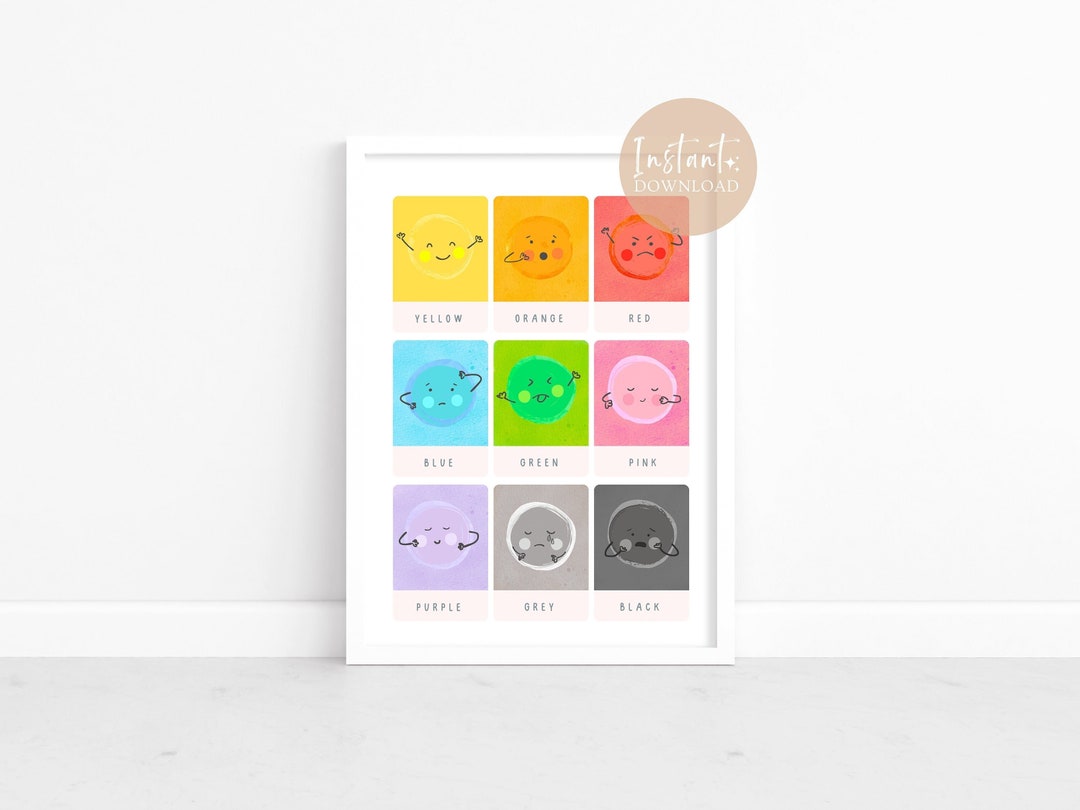 Educational Poster About Colors and Emotions, Montessori Poster ...