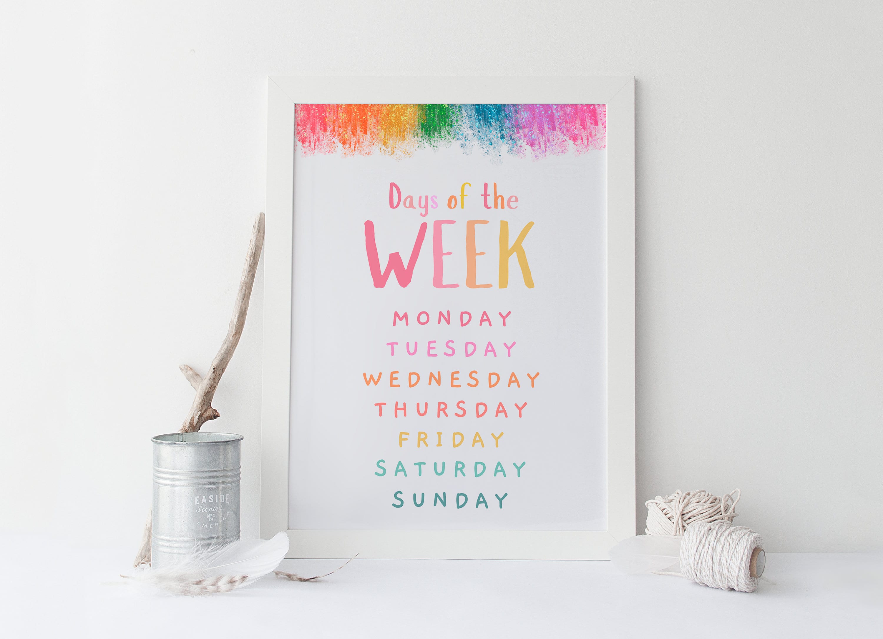 Educational Poster for Kids, Days of the Week, Educational Poster, for ...