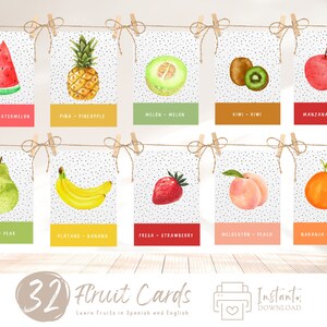 Fruit Flashcards, Flash Cards, 32 Montessori Learning Cards ...