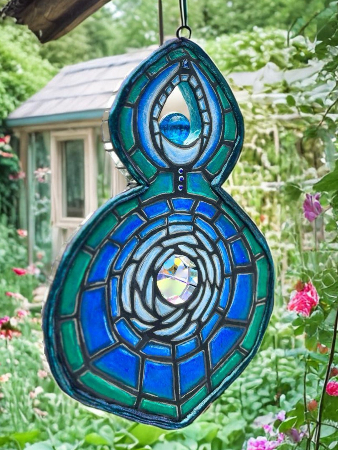 Spiral Goddess Totem/ Woman Hanging Sculpture/ Garden Lady/ Mother ...