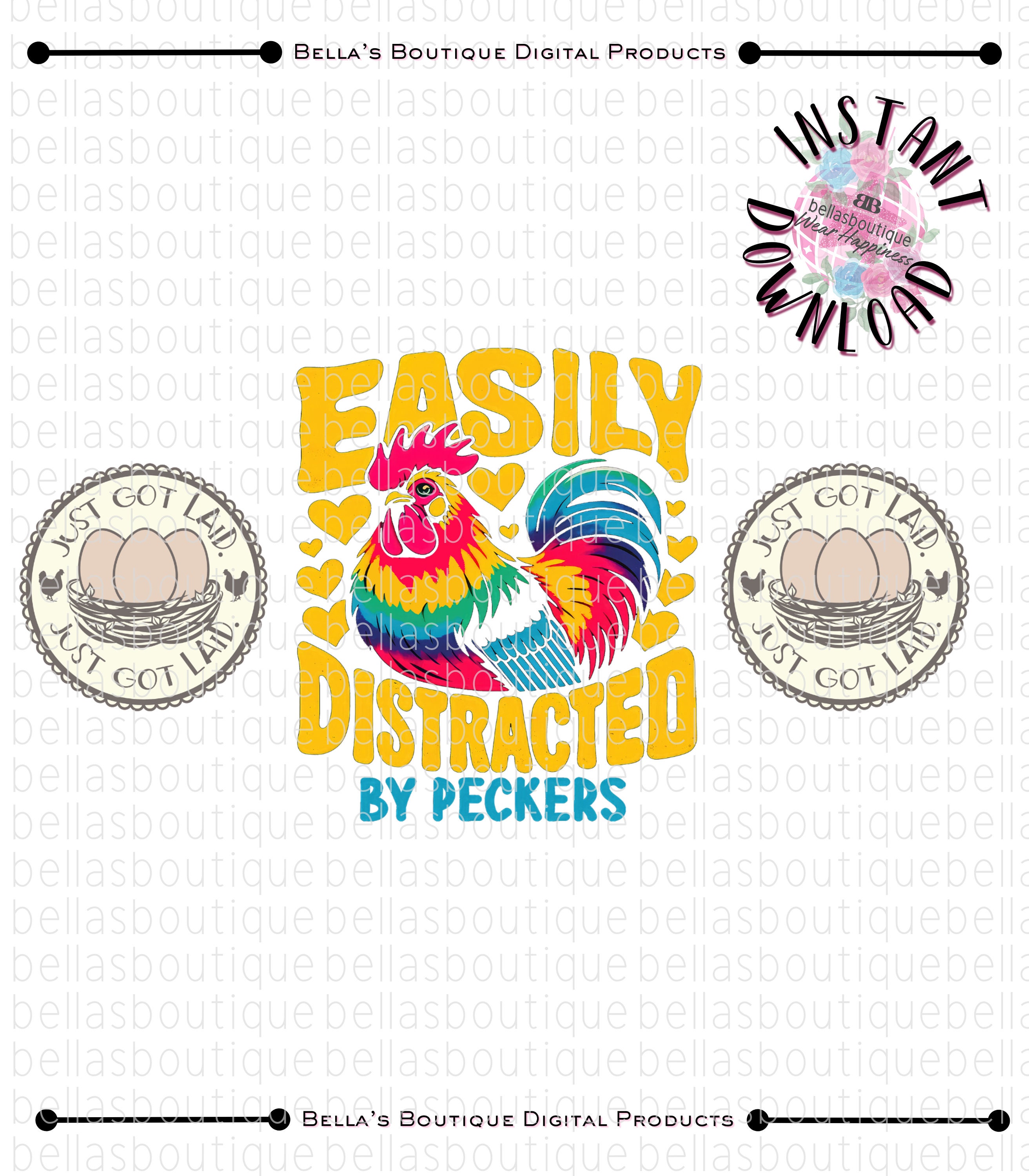 Custom Easily Distracted by Peckers Funny Chicken Egg T-shirt Trucker ...
