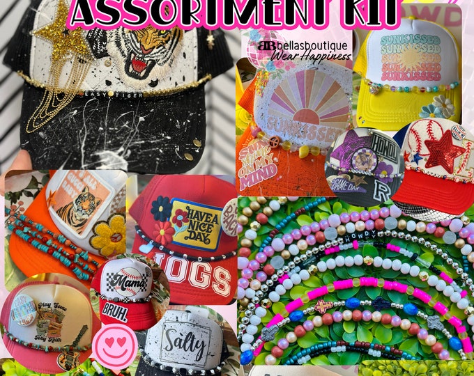 Custom Trucker Hat Bar Hat Chain Assortment Kit Perfect for Parties ...