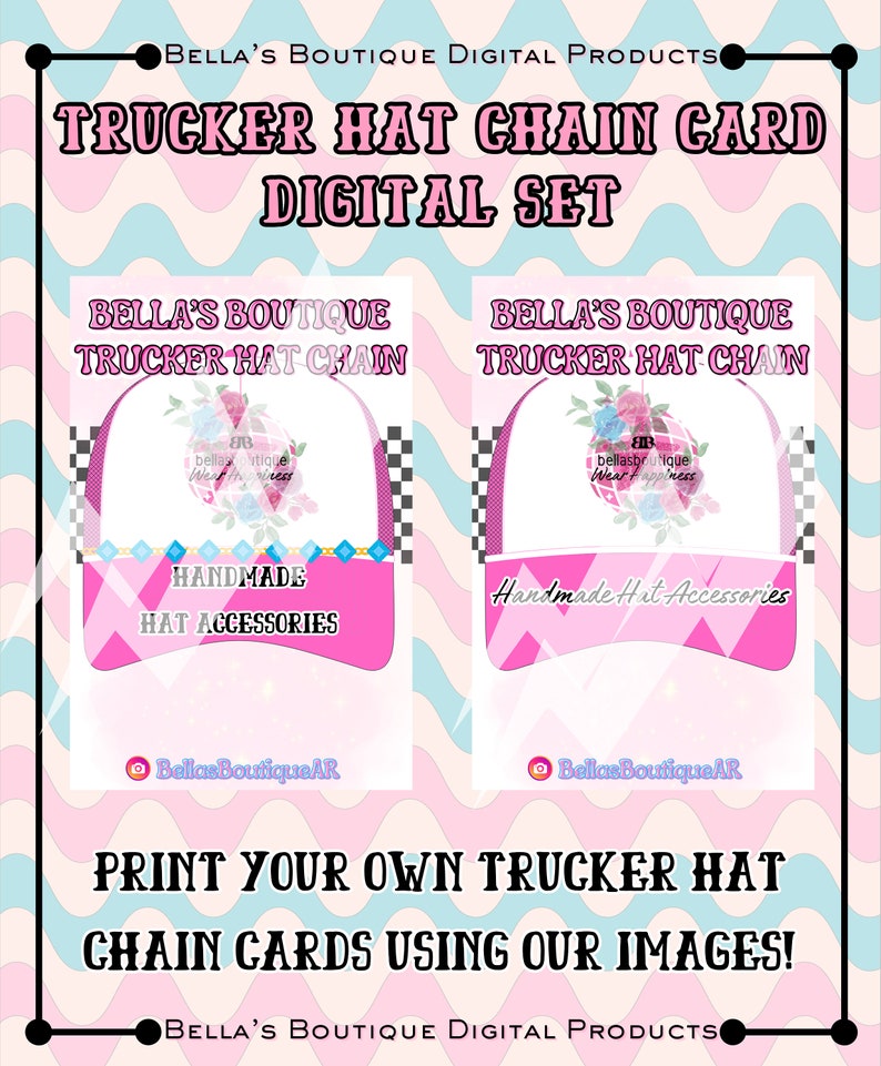 Custom BB Trucker Hat Chain Card Template - Ready to Print & Use for ...