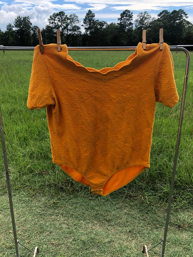 Diana Marco Mustard Vintage Bodysuit - Etsy