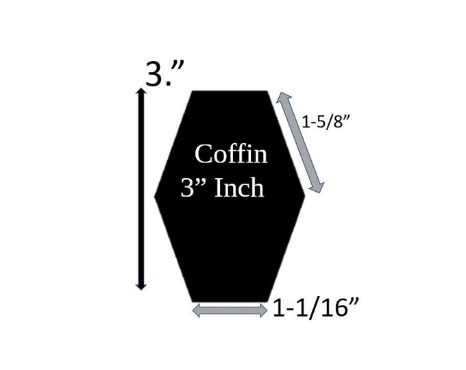 Coffin EPP 3" Inch Coffin for Quilting on the Go. English Paper Piece - Various Size Packs ...
