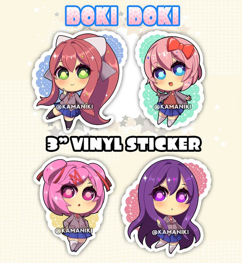 Vinyl Sticker Doki Doki Literature Club Etsy