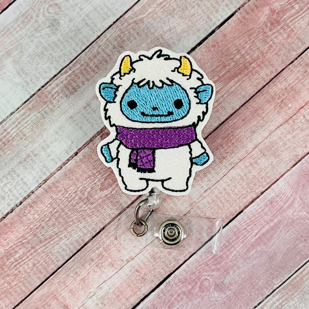 Yeti Badge Reel, Christmas Badge Reel, Winter Badge Holder, Retractable ...