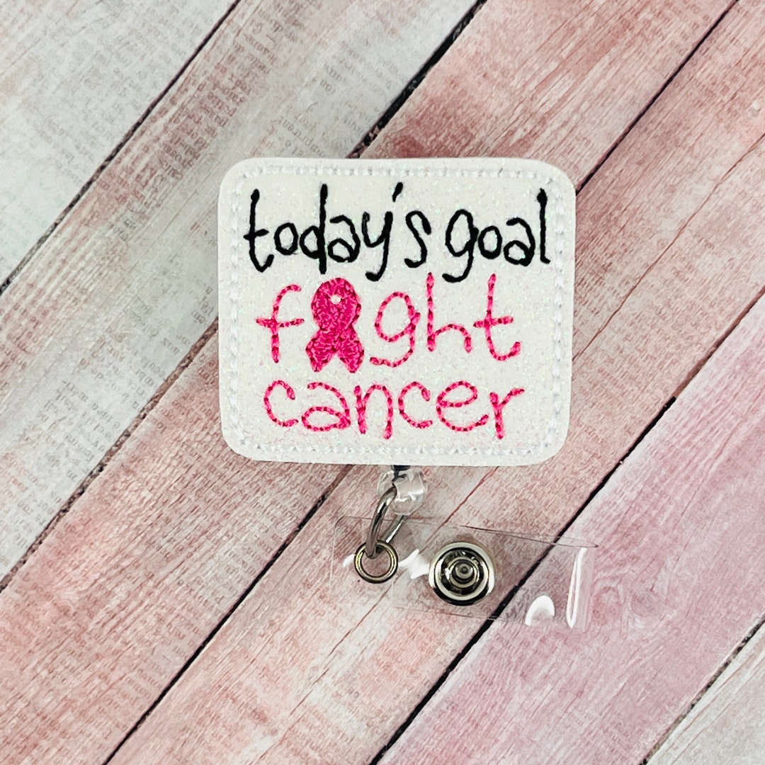 Breast Cancer Badge Reel, Fight Cancer Badge Clip, Gift for Nurse, Pink ...