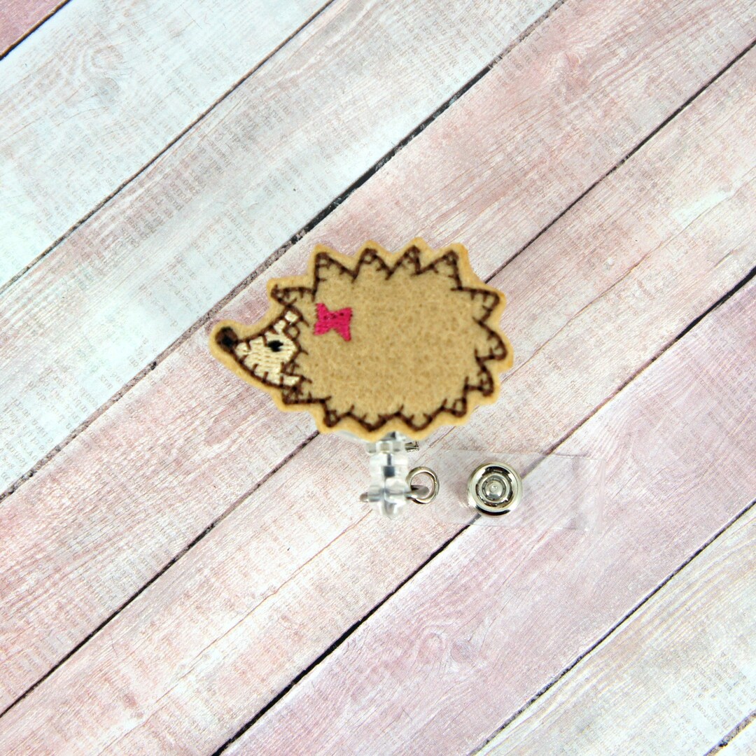 Hedgehog Badge Reel, Nurse ID Badge Holder, Retractable Badge, Teacher ...