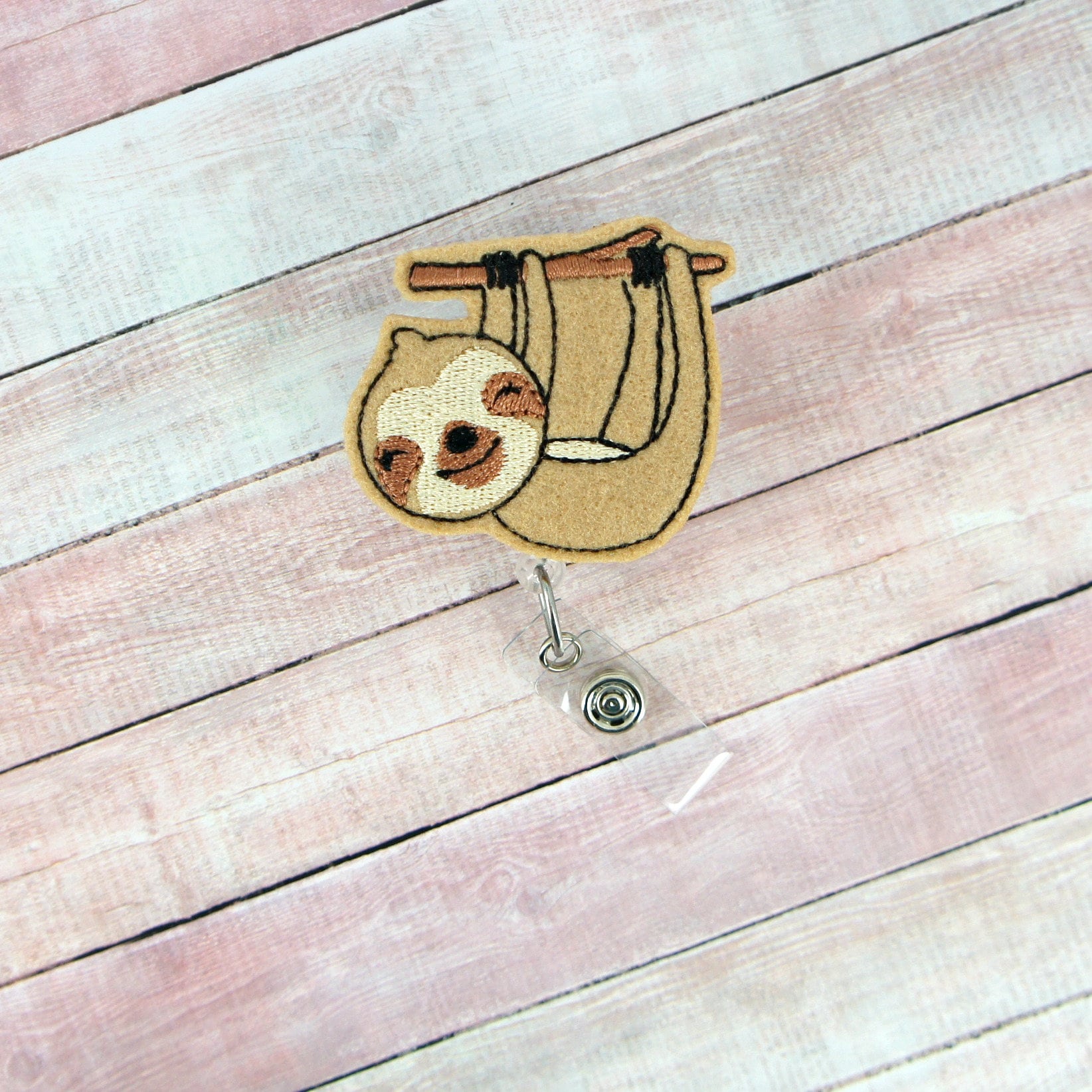 Sloth Badge Reel sleeping Sloth Zoo Keeper Badge Reel | Etsy