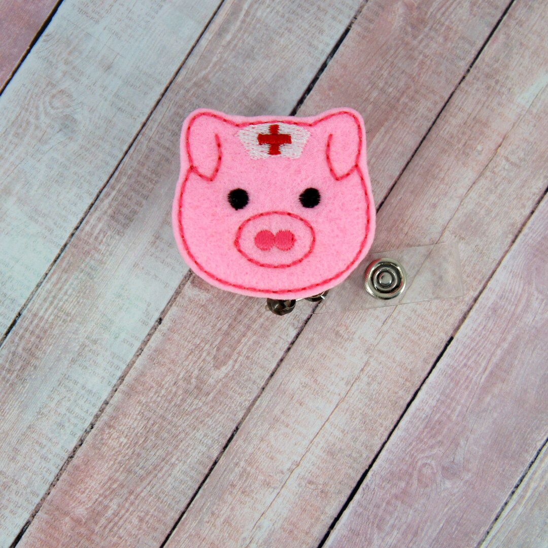 Pig Nurse Badge Reel - Pig - Vet Tech - Veterinarian Gift Badge Reel ...