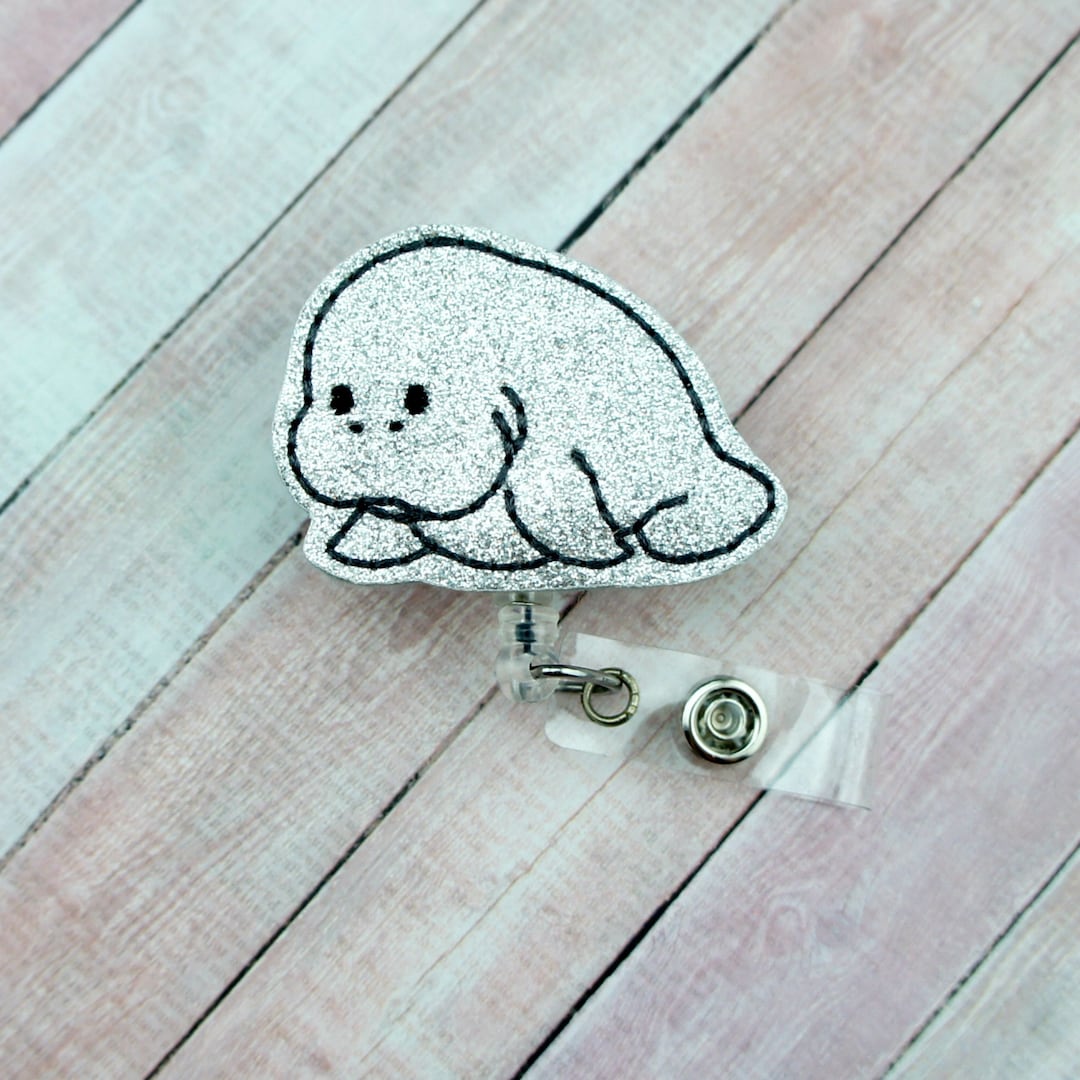 Manatee Badge Reel - Nurse Gift - Manatee Gifts - Retractable ID Badge ...