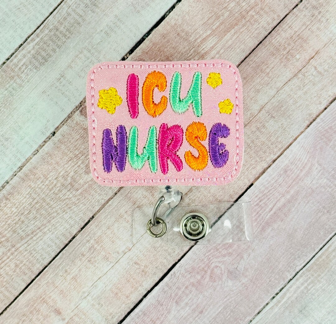 ICU Nurse Badge Reel, Nurse Badge Holder, Medical ID Badge, Retractable ...