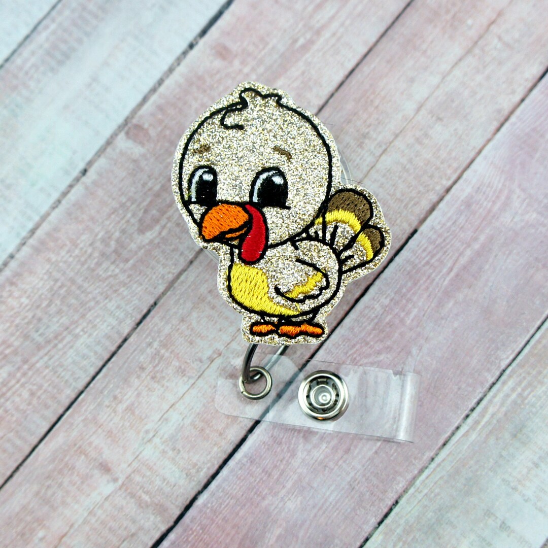 Turkey Badge Reel, Thanksgiving Badge Holder, Fall Badge, Retractable ...