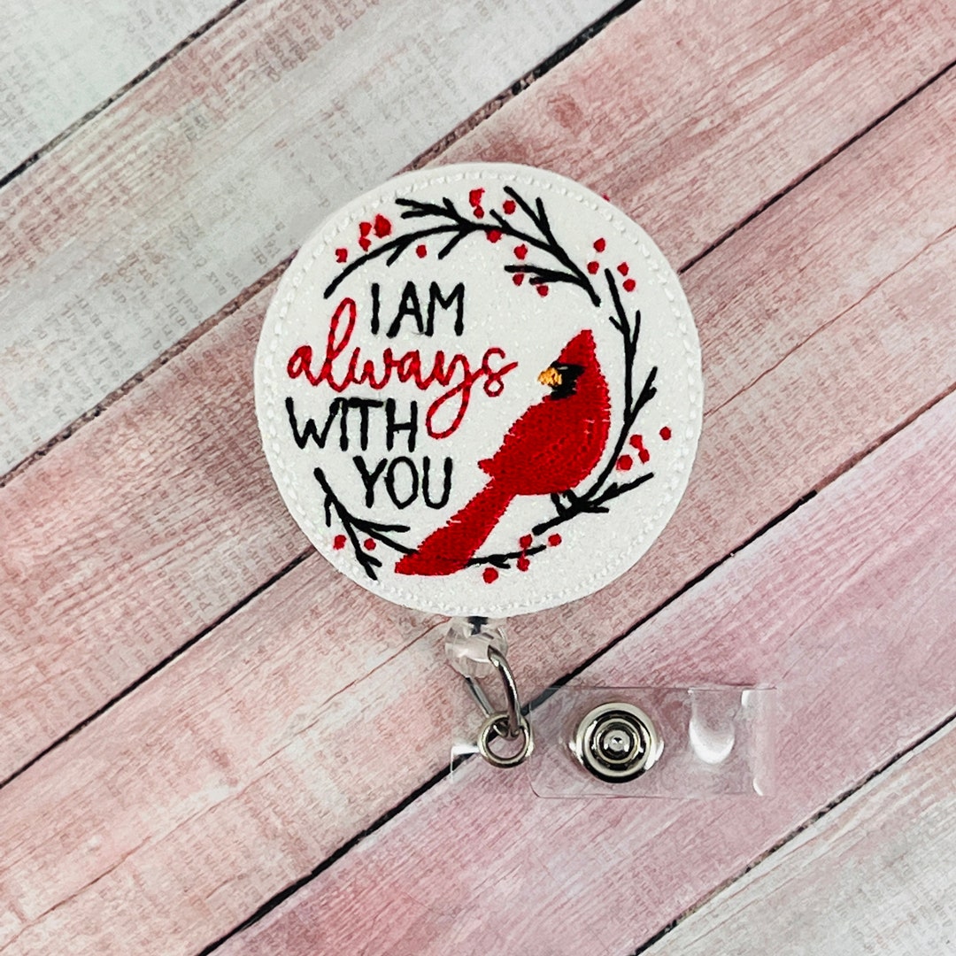 Cardinal Badge Reel, Winter Badge Holder, Christmas ID Badge, Nurse ...
