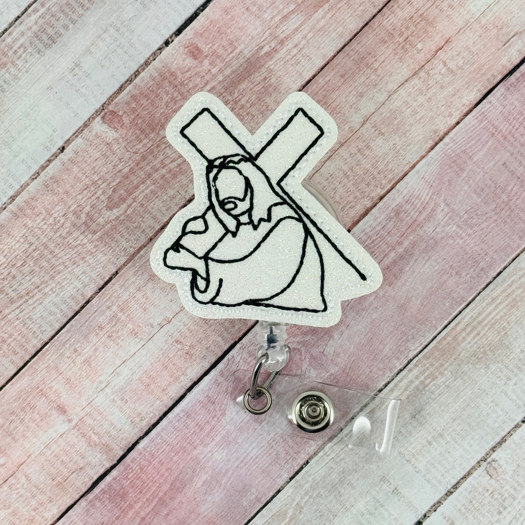 Jesus Carrying Cross Badge Reel, Easter Badge Reel, Jesus Badge, Nurse ...