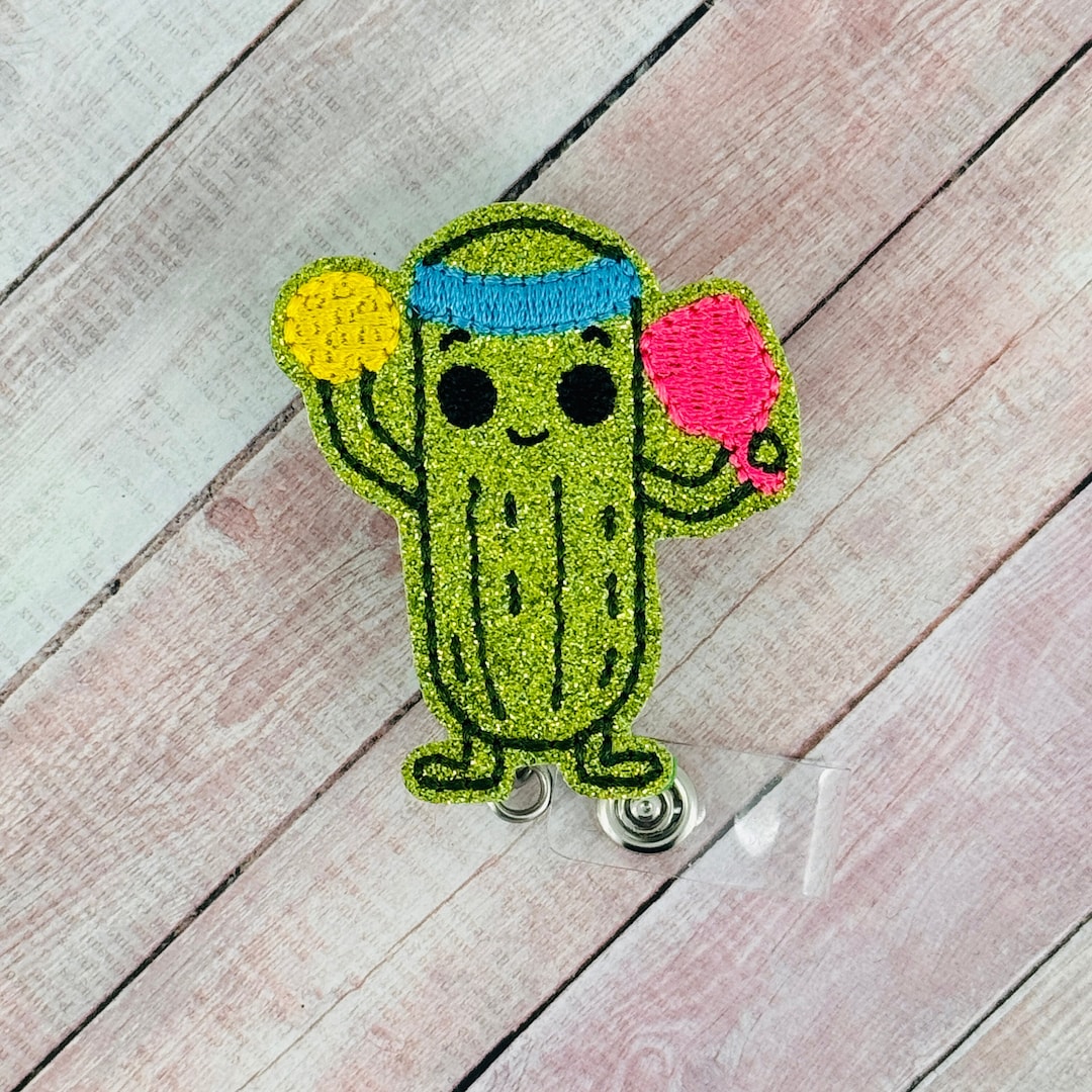 Pickleball Pickle Badge Reel, Funny Badge Holder, Nurse ID Badge Clip ...