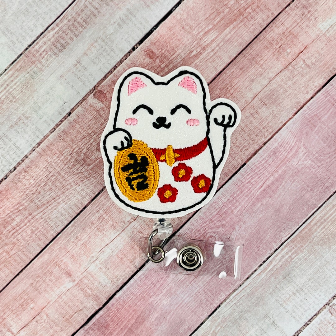 Chinese New Year Badge Reel, Lucky Cat Badge Reel, ID Holder ...